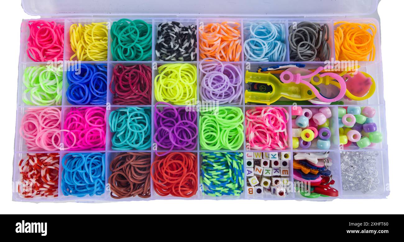 Colorful arts and crafts. elastic bands Stock Photo - Alamy
