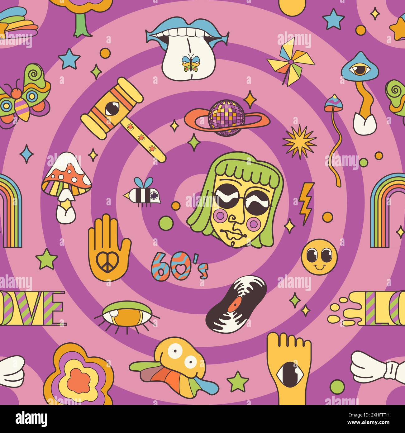 Funky hippy stickers hi-res stock photography and images - Alamy