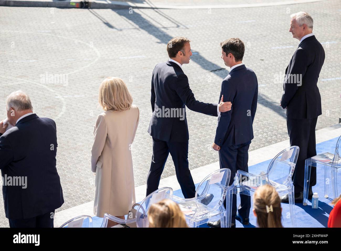 French President Emmanuel Macron with French Prime Minister Gabriel ...