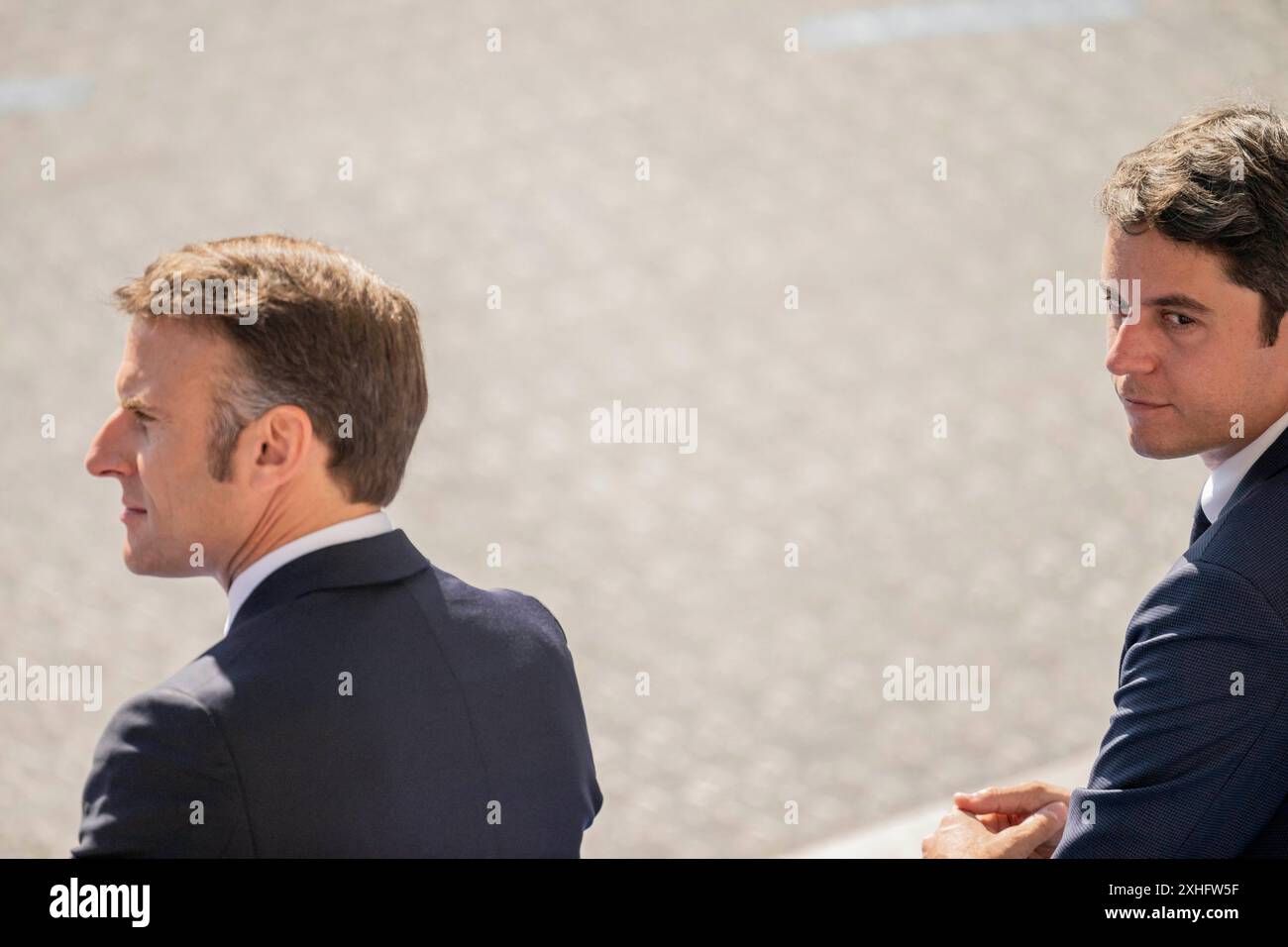 French President Emmanuel Macron with French Prime Minister Gabriel ...