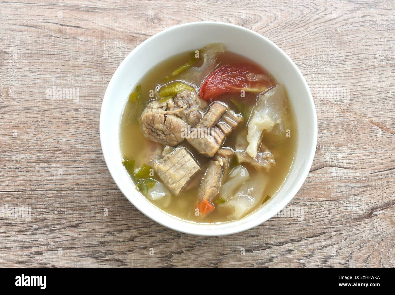 boiled braised beef meat and tendon spicy and sour tom yum soup Halal ...