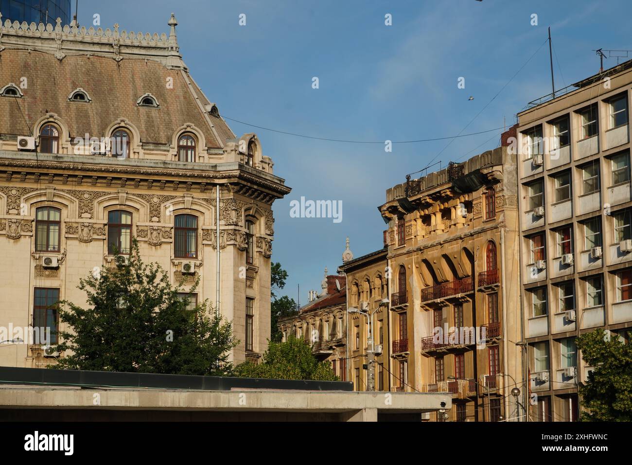 Old historical buildings in central area of Bucharest, Romania Stock ...