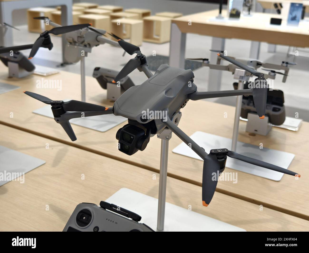 Modern drone for video and photo in the light store Stock Photo - Alamy