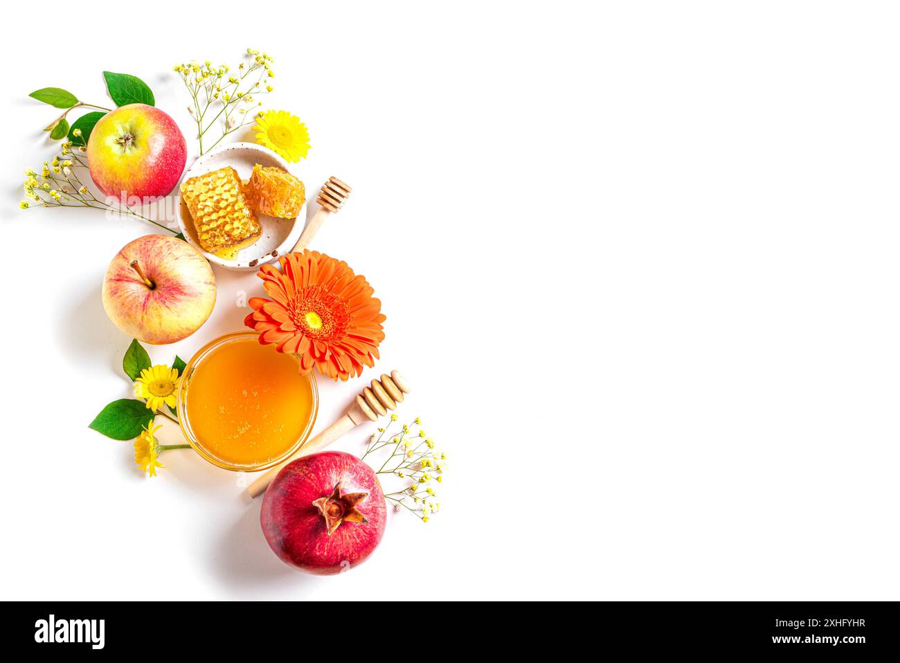 Rosh Hashanah jewish New Year holiday concept. Greeting card template ...