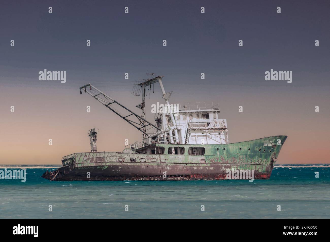 Shipwreck at the Red sea shore of Jeddah, Saudi Arabia Stock Photo - Alamy