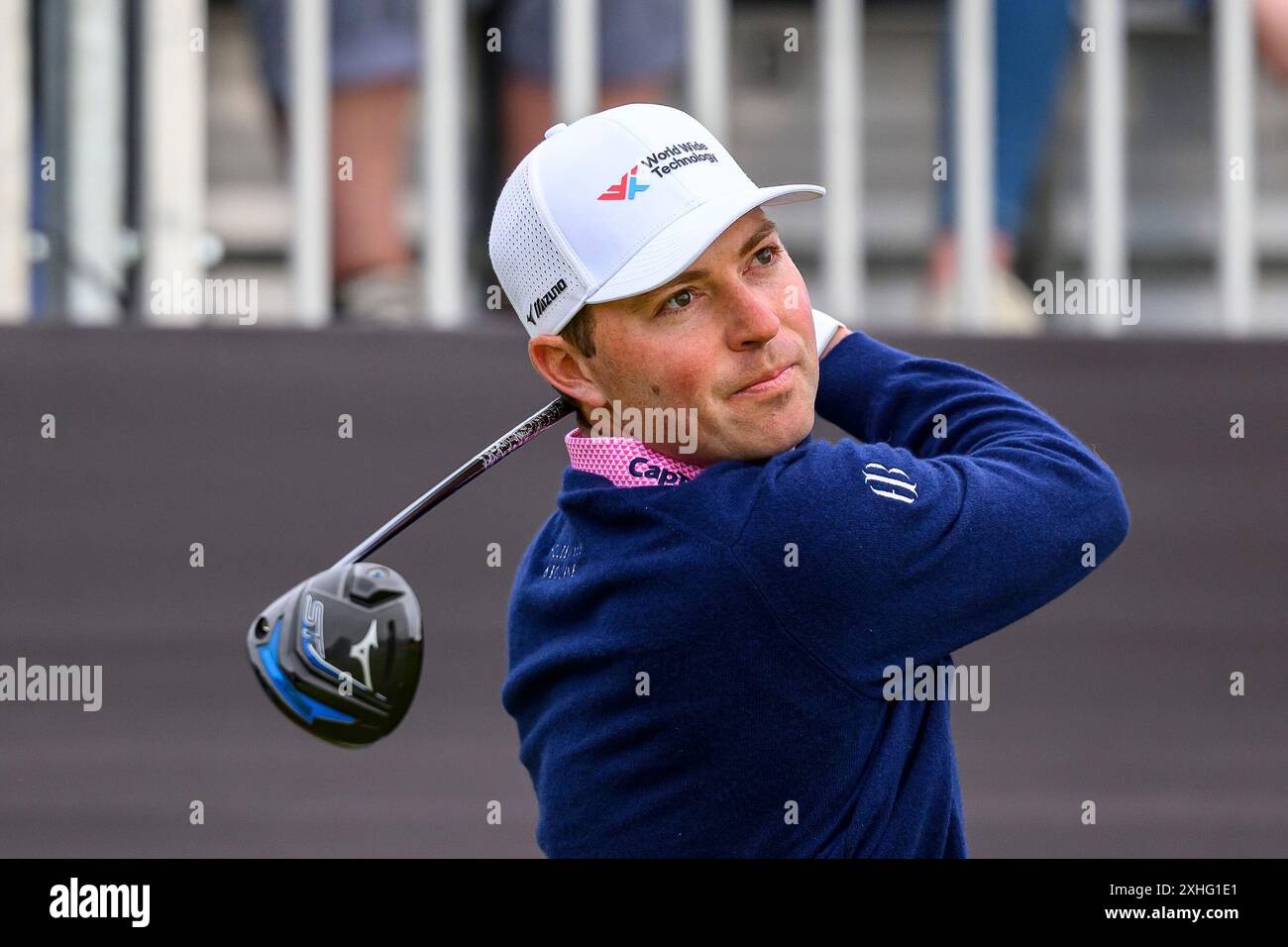 Ben Griffin on the 1st hole during day four of the Genesis Scottish ...