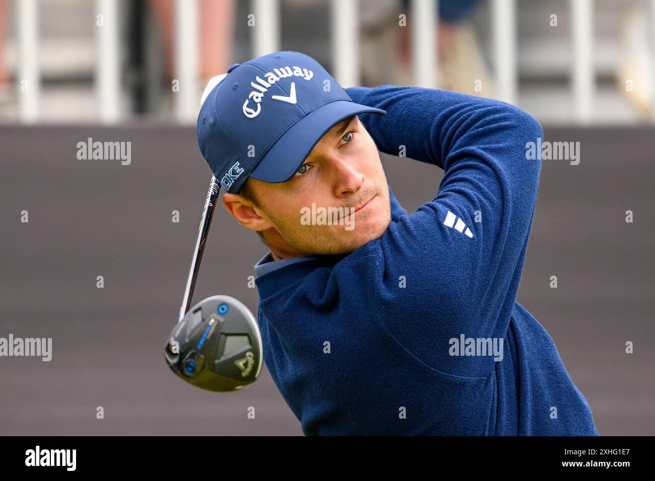 Rasmus Hojgaard on the 1st hole during day four of the Genesis Scottish ...