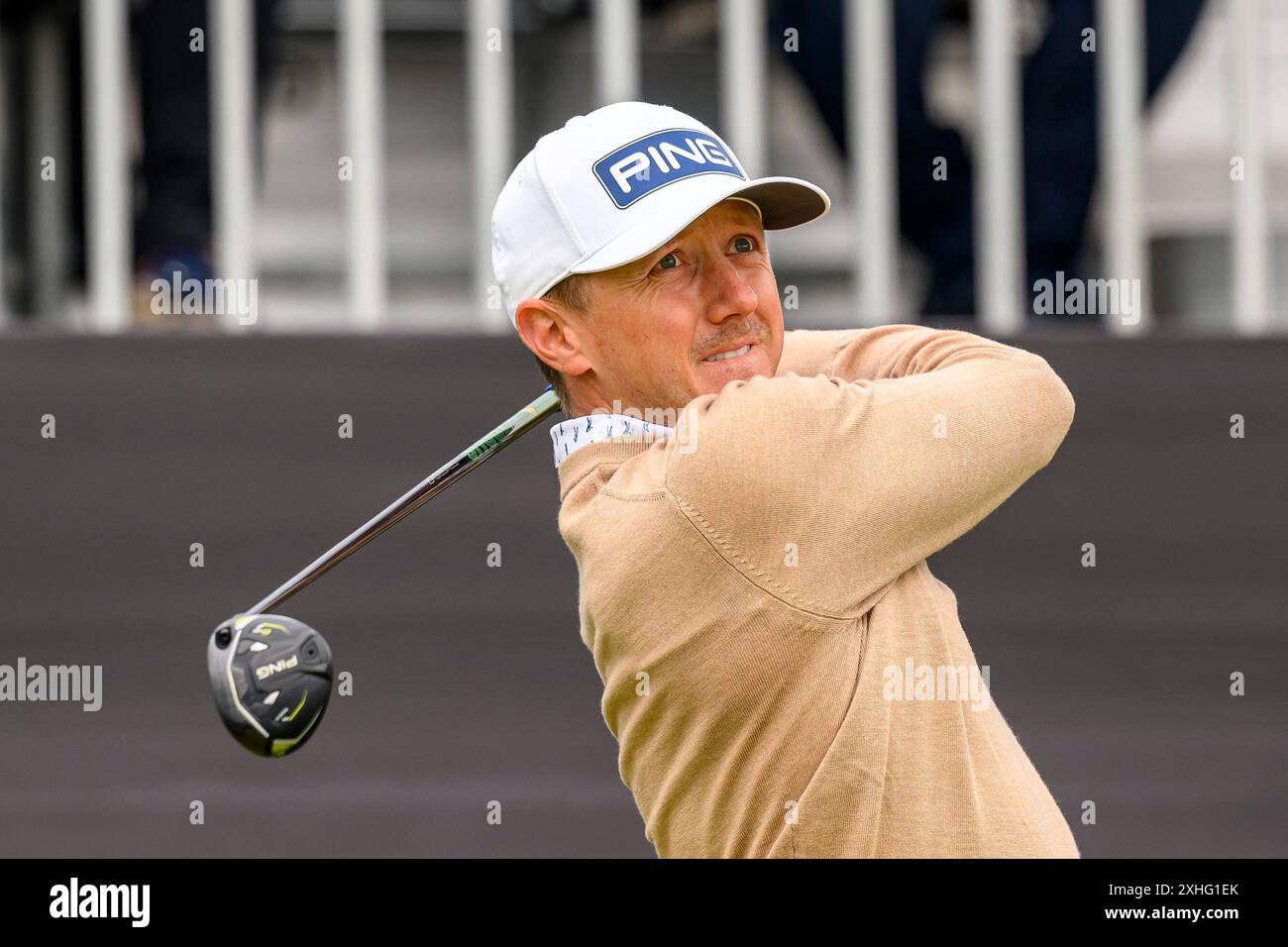 Mackenzie Hughes on the 1st hole during day four of the Genesis ...
