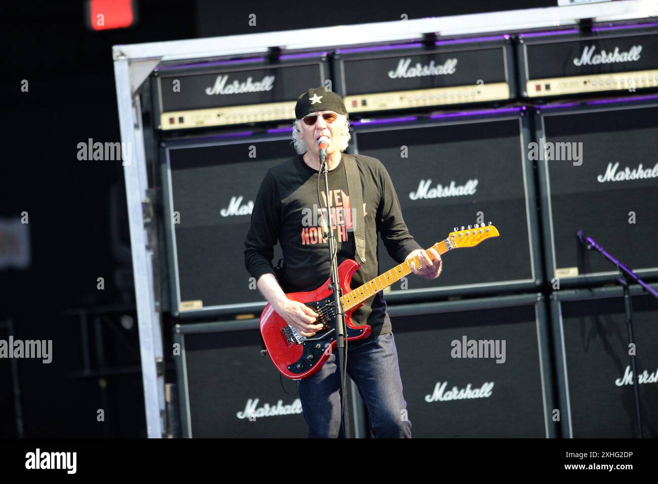 Paul Dean performs with Loverboy in West Palm Beach, Florida on July 13, 2024. The band was ...