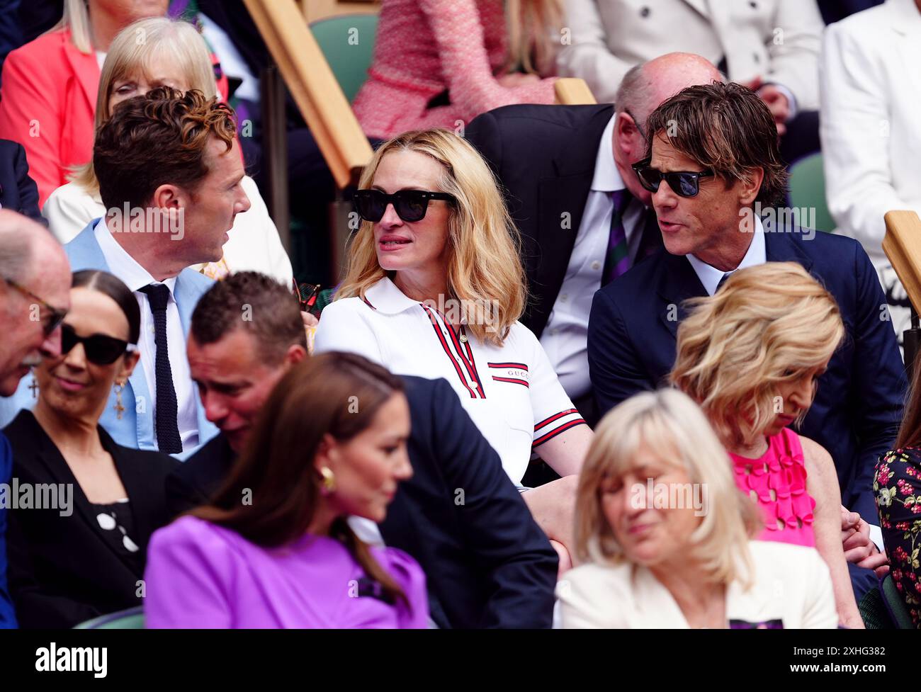 Benedict Cumberbatch, Julia Roberts and Daniel Moder in the royal box ...