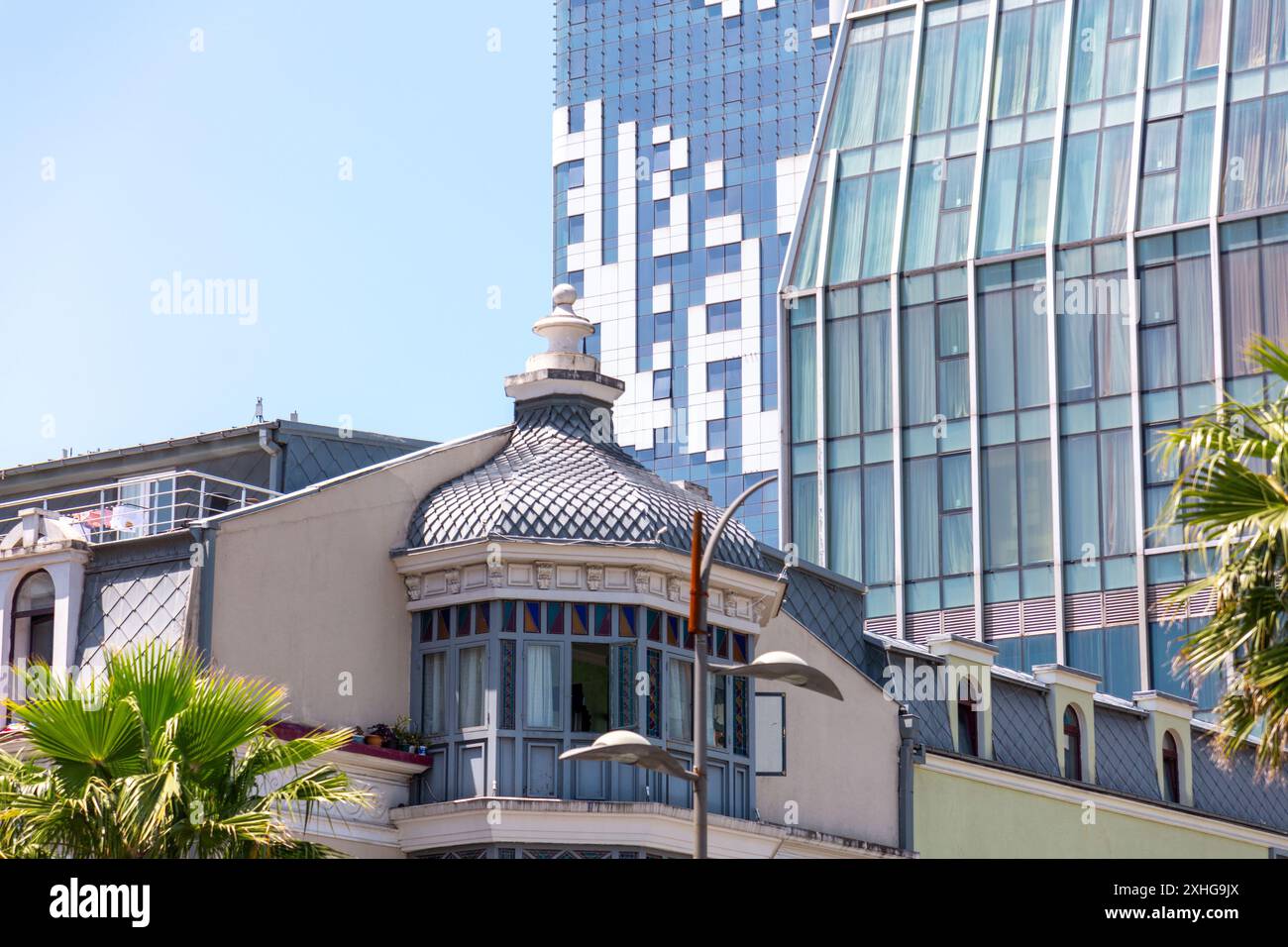 Modern Georgian architecture and street view in the city of Batumi ...