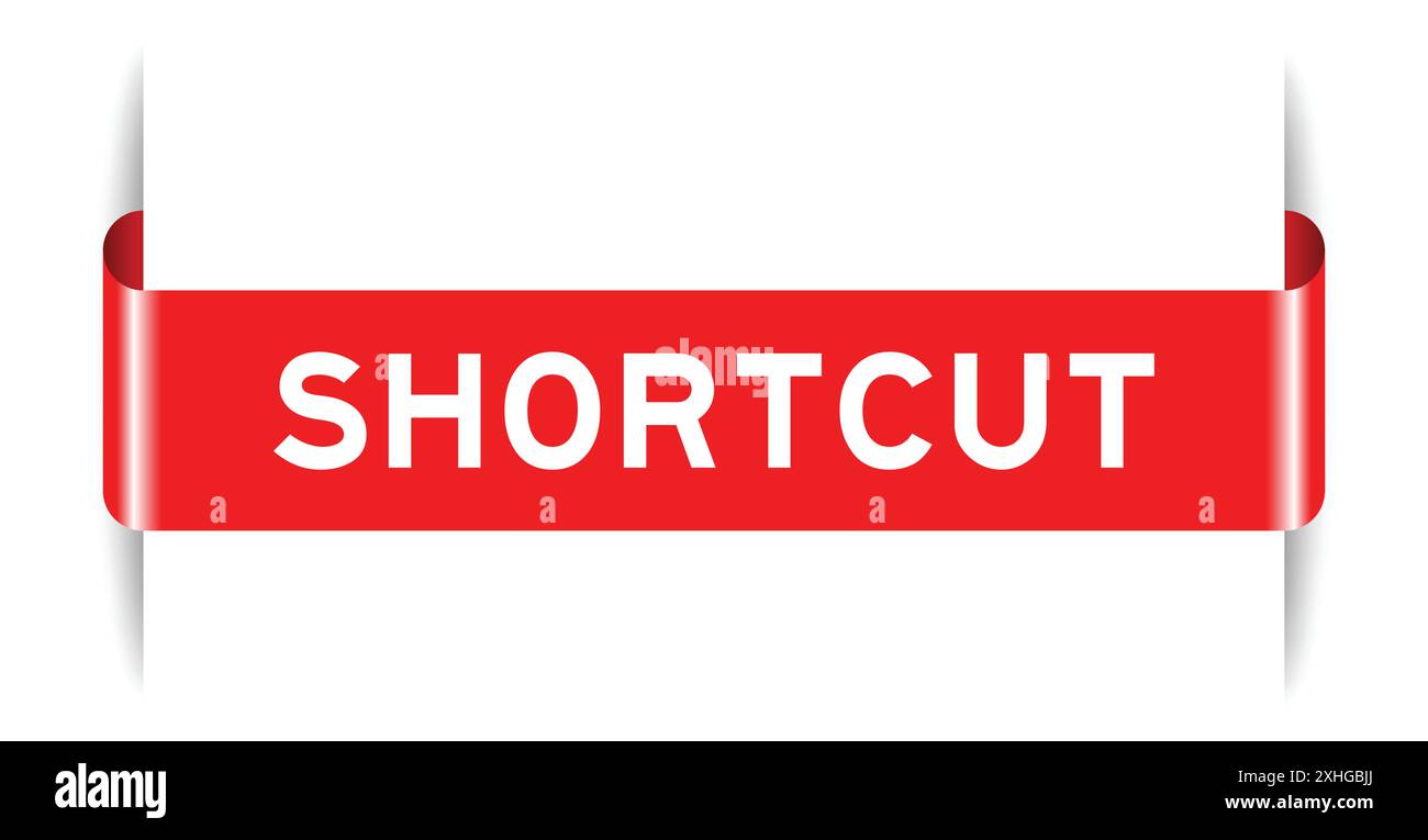 Red Color Inserted Label Banner With Word Shortcut On White Background Stock Vector Image And Art