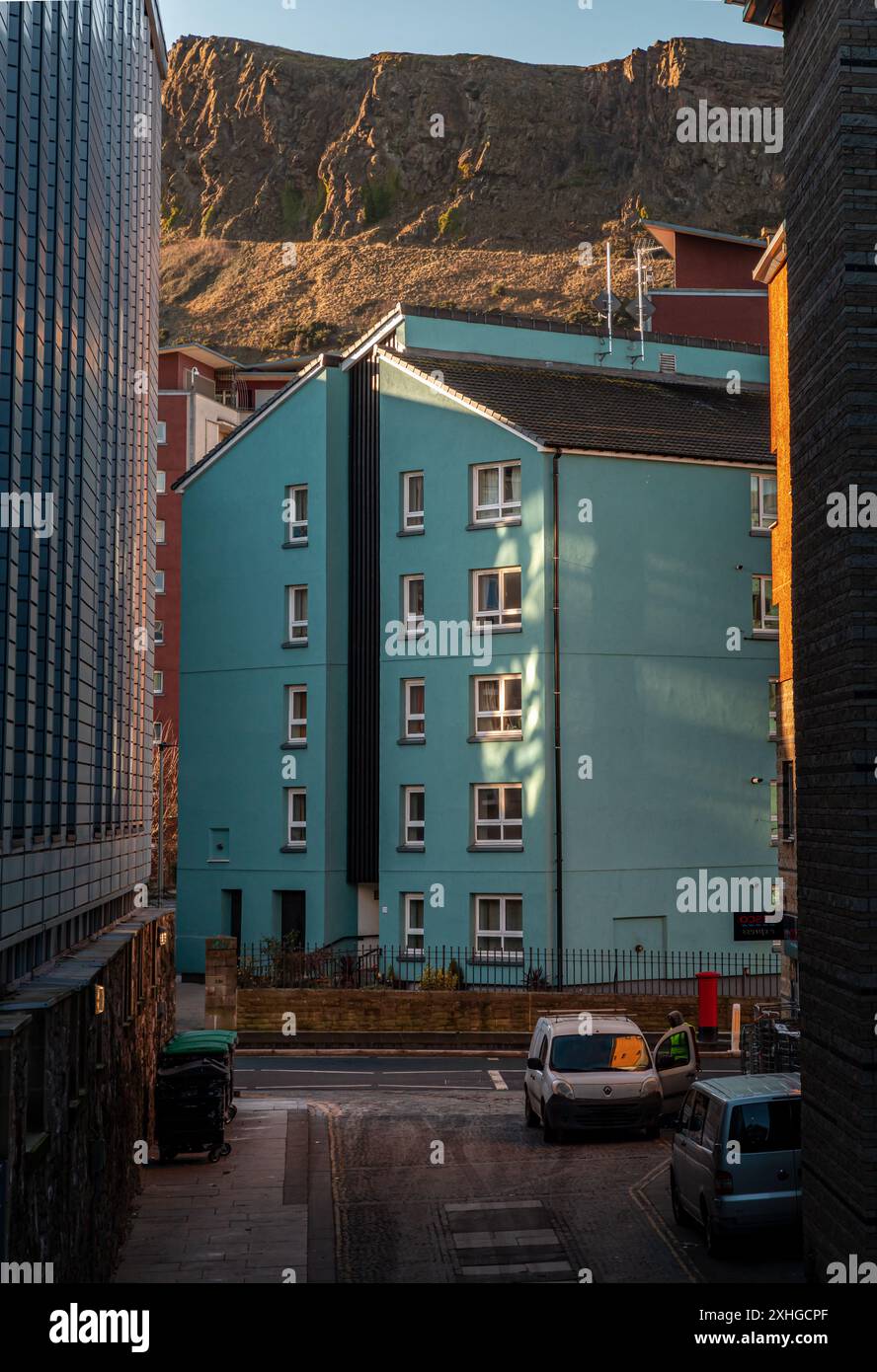 Edinburgh, Scotland - Jan 18, 2024 - View of modern apartment building ...