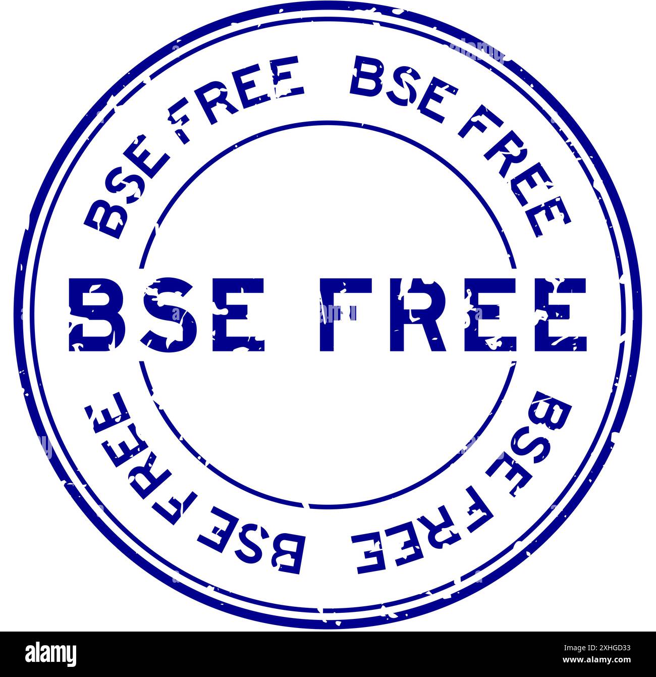 Grunge blue BSE (bovine spongiform encephalopathy) free word round ...