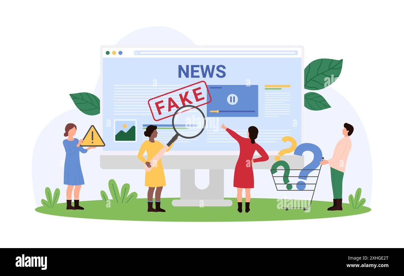 Fake news, false information and lies spreading in website, TV or ...