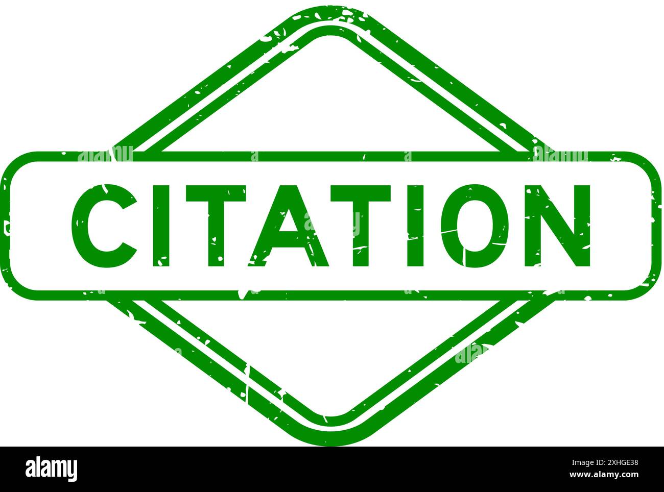 Grunge green citation word rubber seal stamp on white background Stock ...