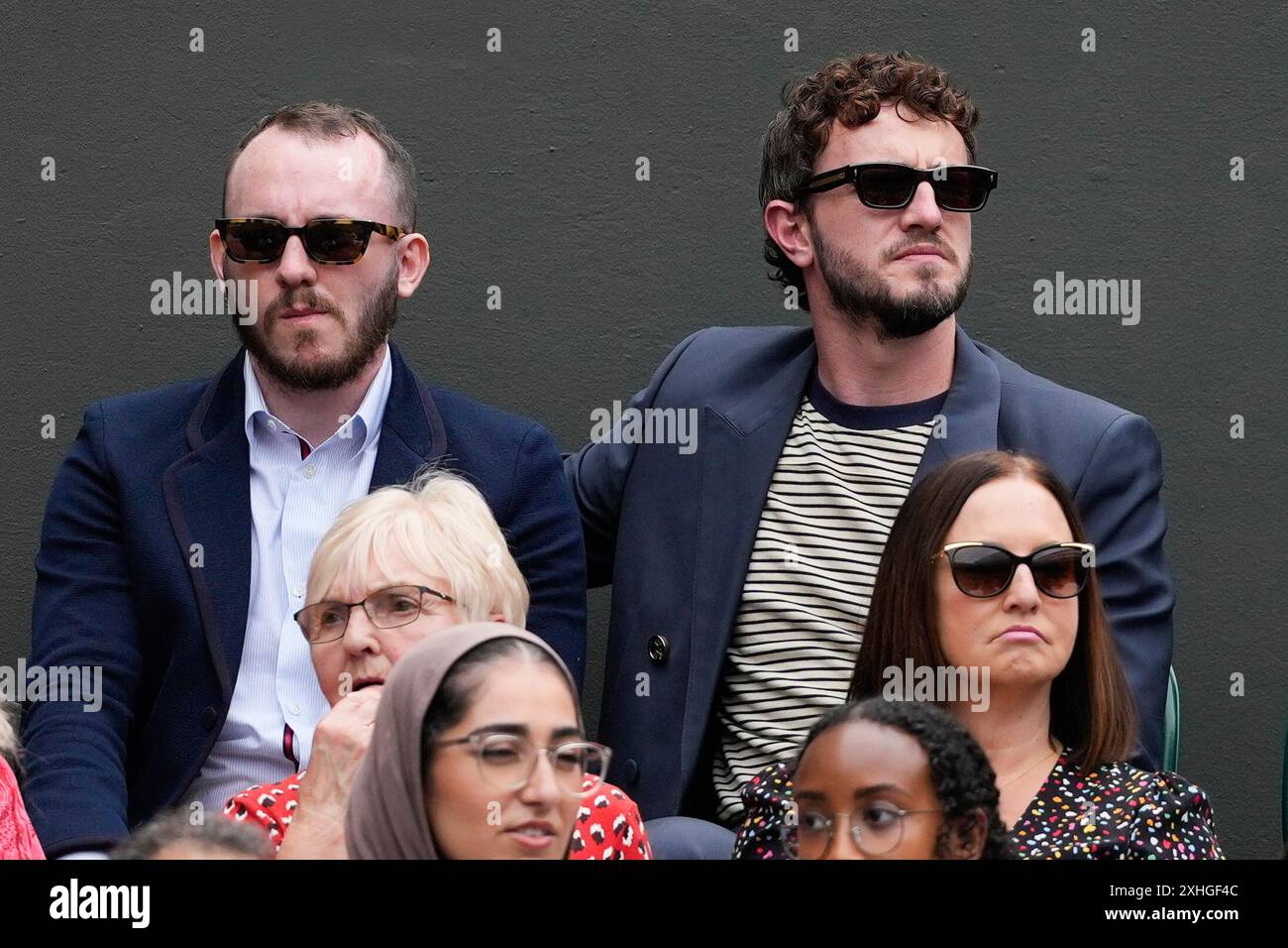 Paul Mescal, right, watches during the men's singles final at the ...