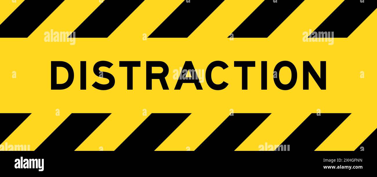 Yellow and black color with line striped label banner with word ...