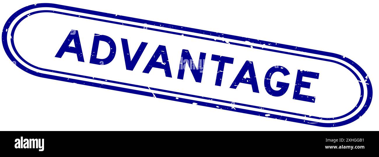 Grunge blue advantage word rubber seal stamp on white background Stock ...