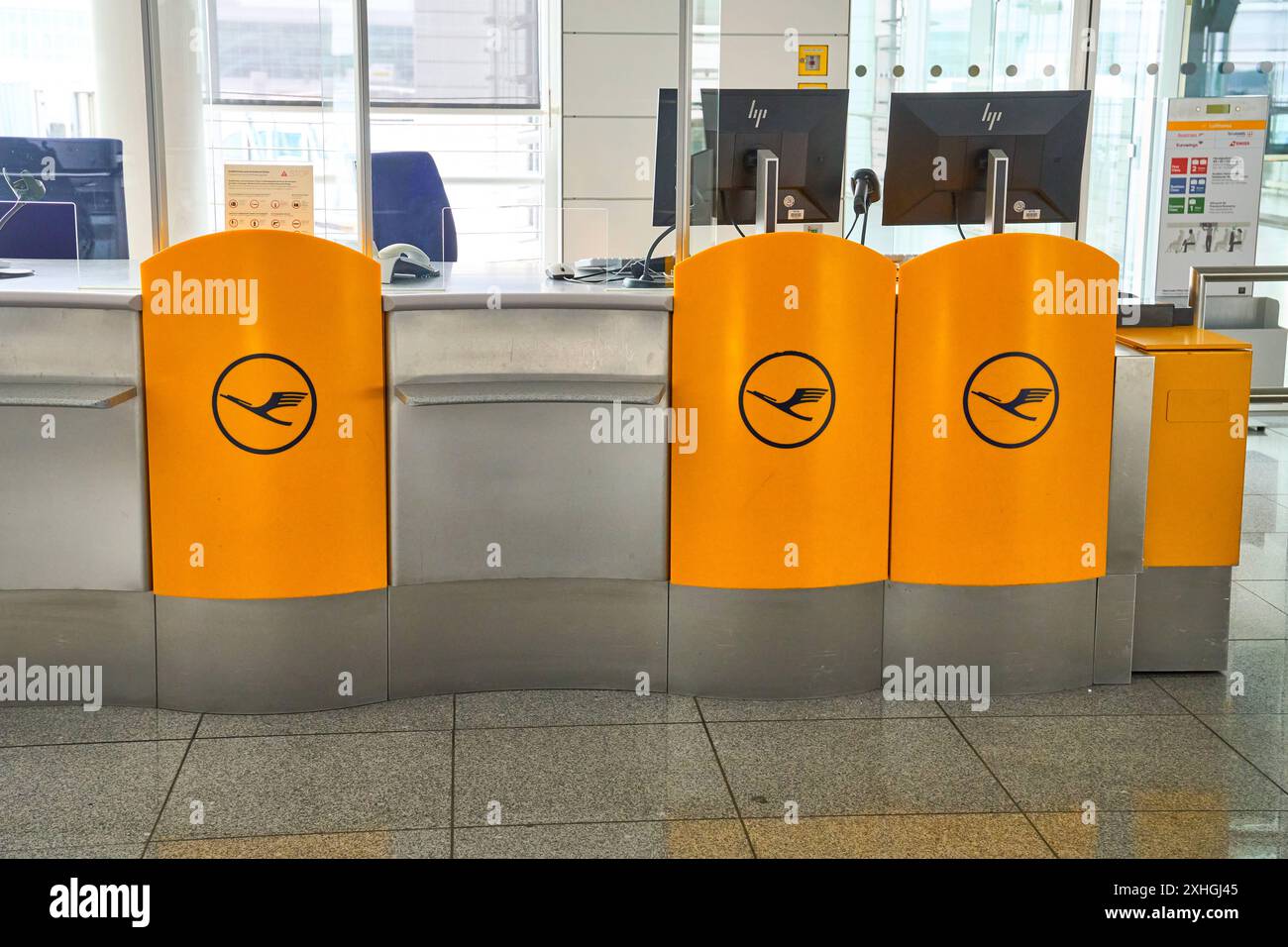 Bavaria, Germany - July 12, 2024: An empty check-in counter of the ...