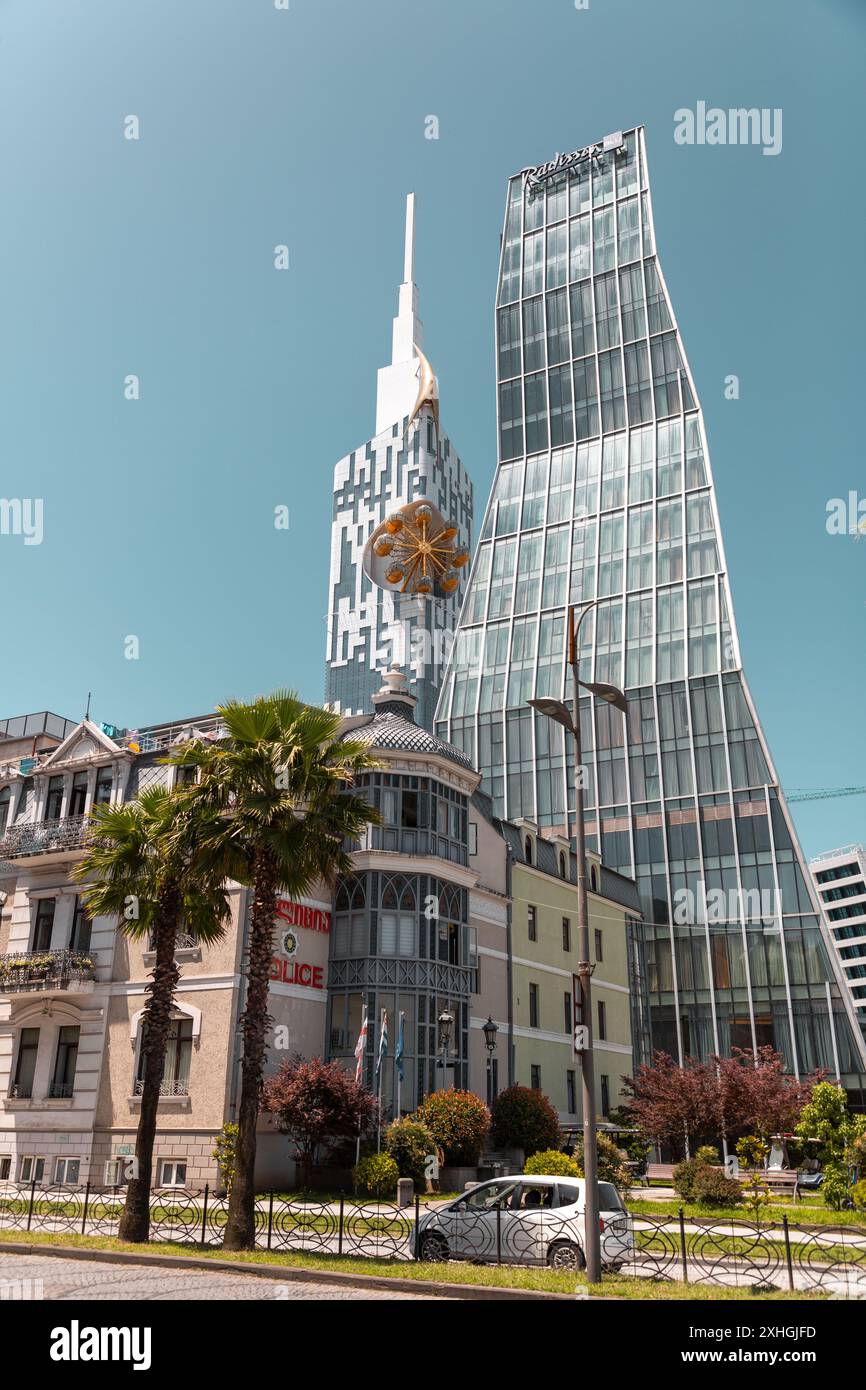 Batumi, Georgia - 13 JUNE 2024: Exterior view of the modern tower of ...