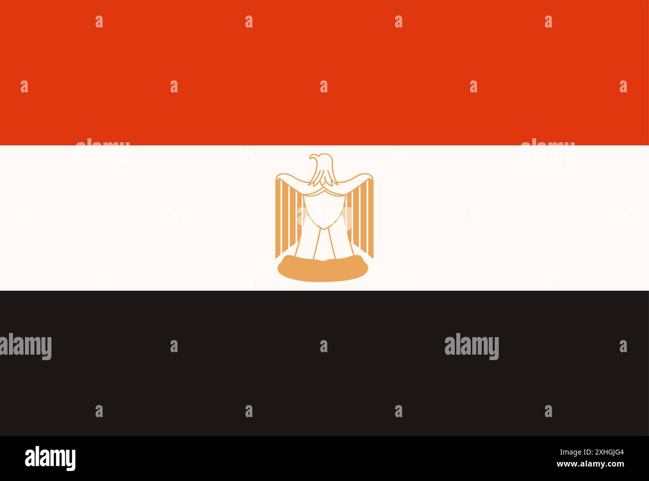 Flat Illustration Of The Egyptian Flag Showcasing Its National Colors