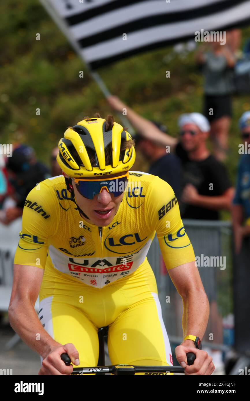 Tour de France stage 14 to Pla d'Adet 13th July 2024 Stock Photo - Alamy