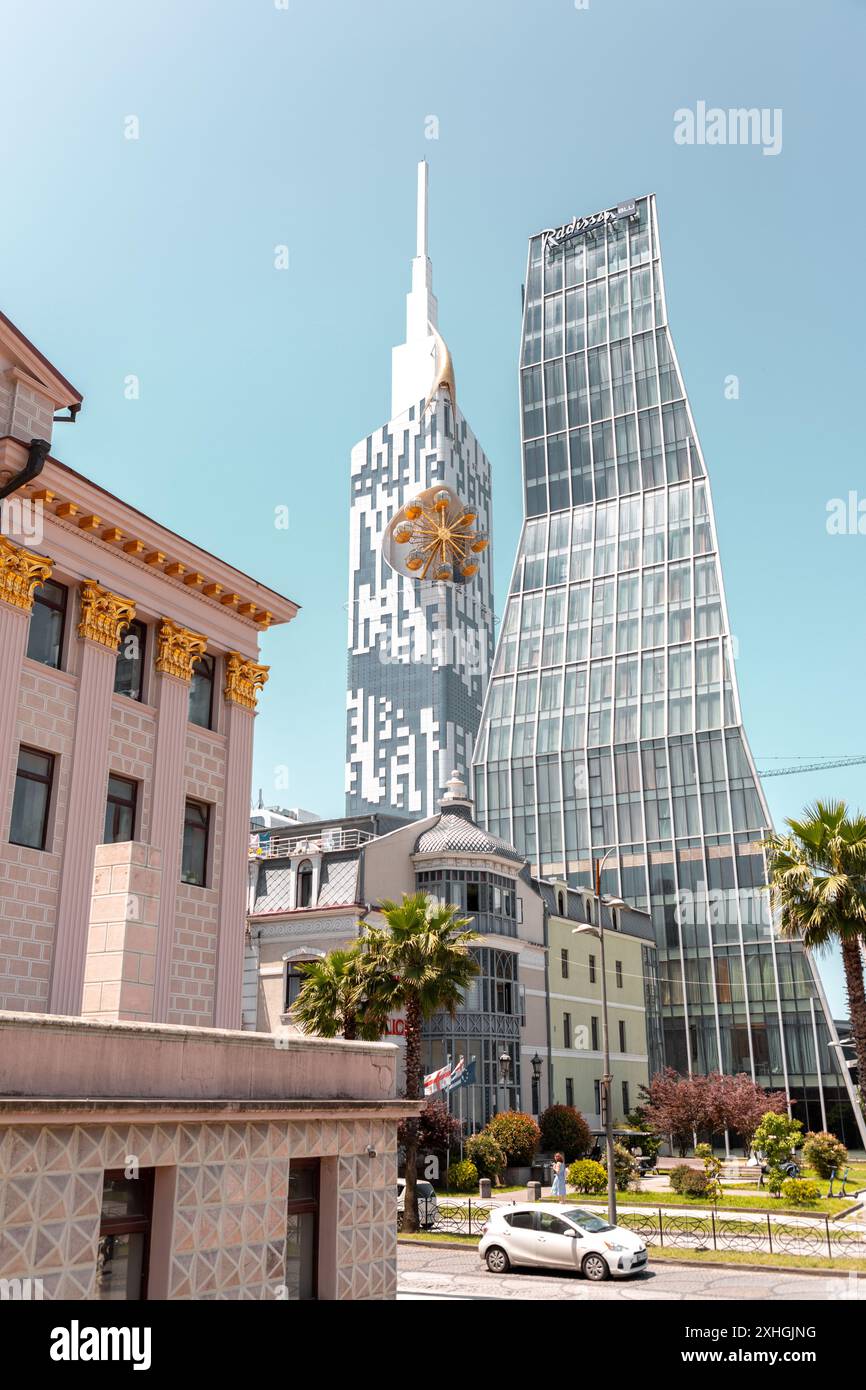 Batumi, Georgia - 13 JUNE 2024: Exterior view of the modern tower of ...