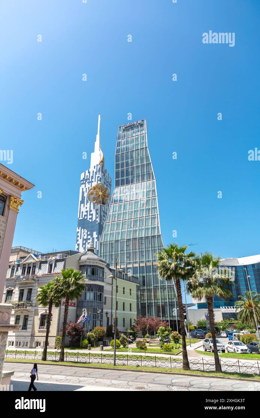 Batumi, Georgia - 13 JUNE 2024: Exterior view of the modern tower of ...