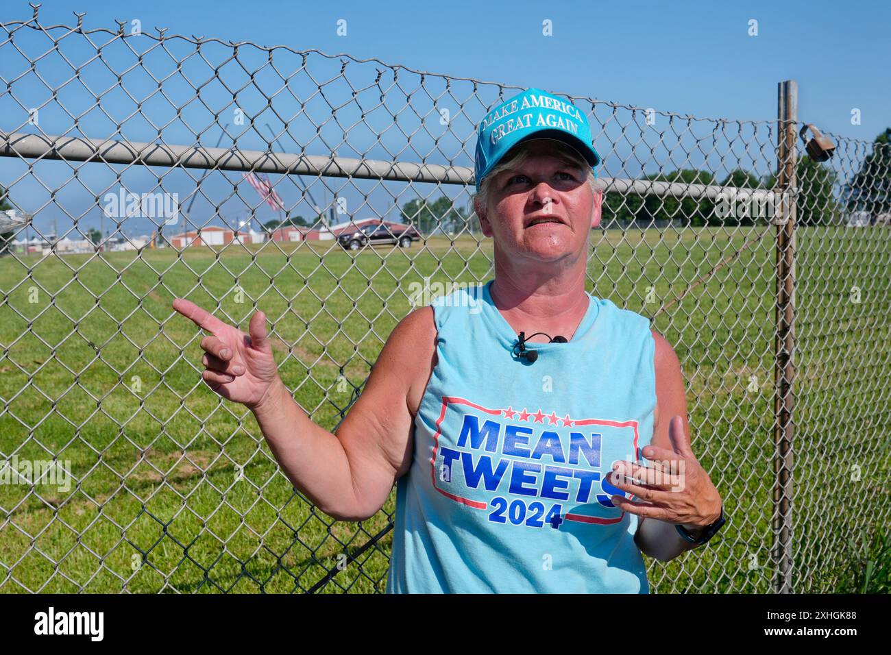 Renee White, of Newland, N.C., talks with the media about her ...