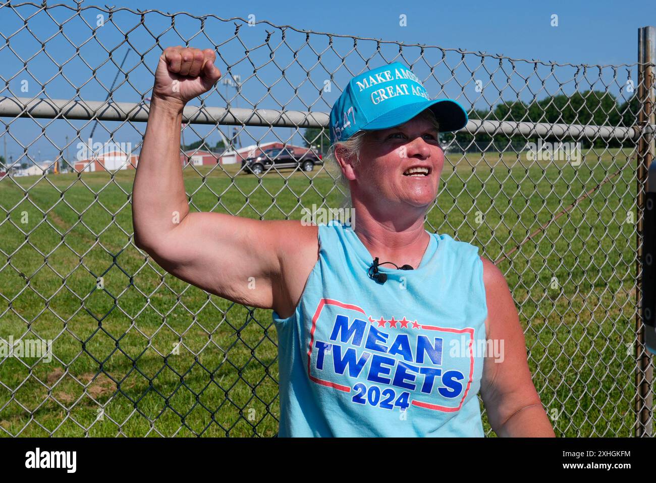 Renee White, of Newland, N.C., talks with the media about her ...