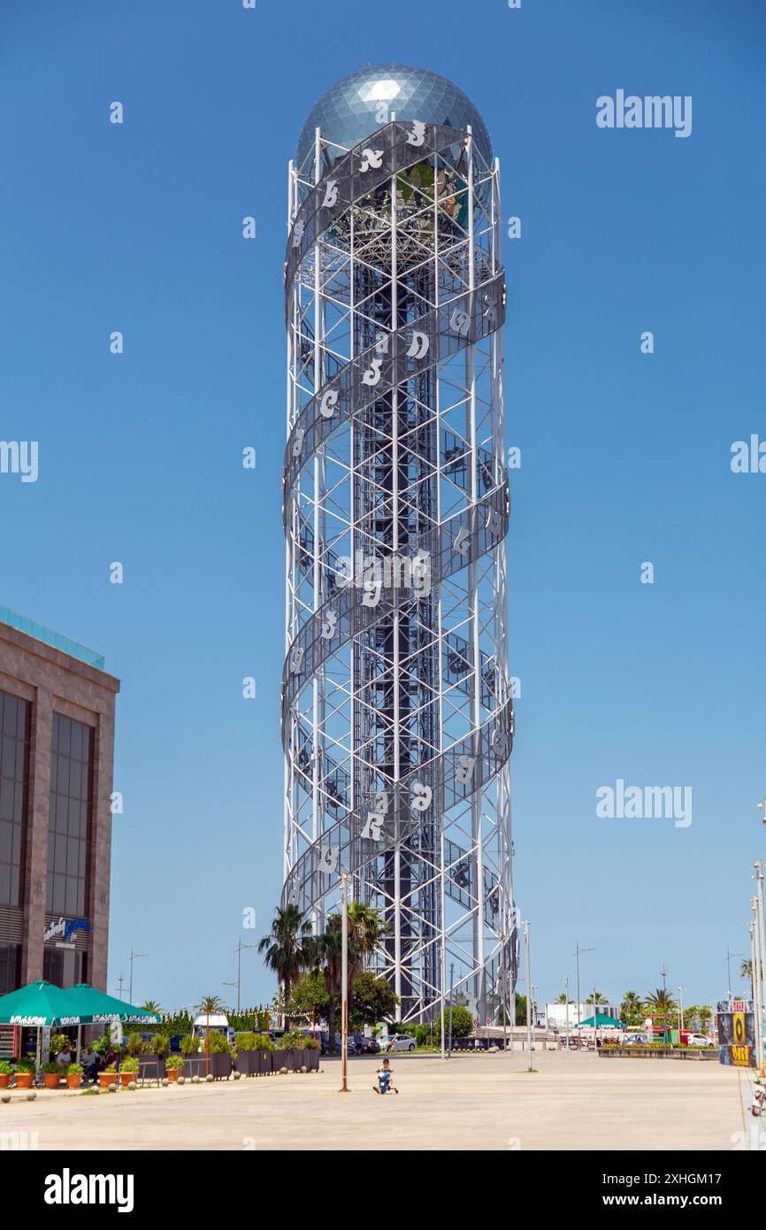 Batumi, Georgia - 13 JUNE 2024: The Alphabetic Tower is a 130 meter ...