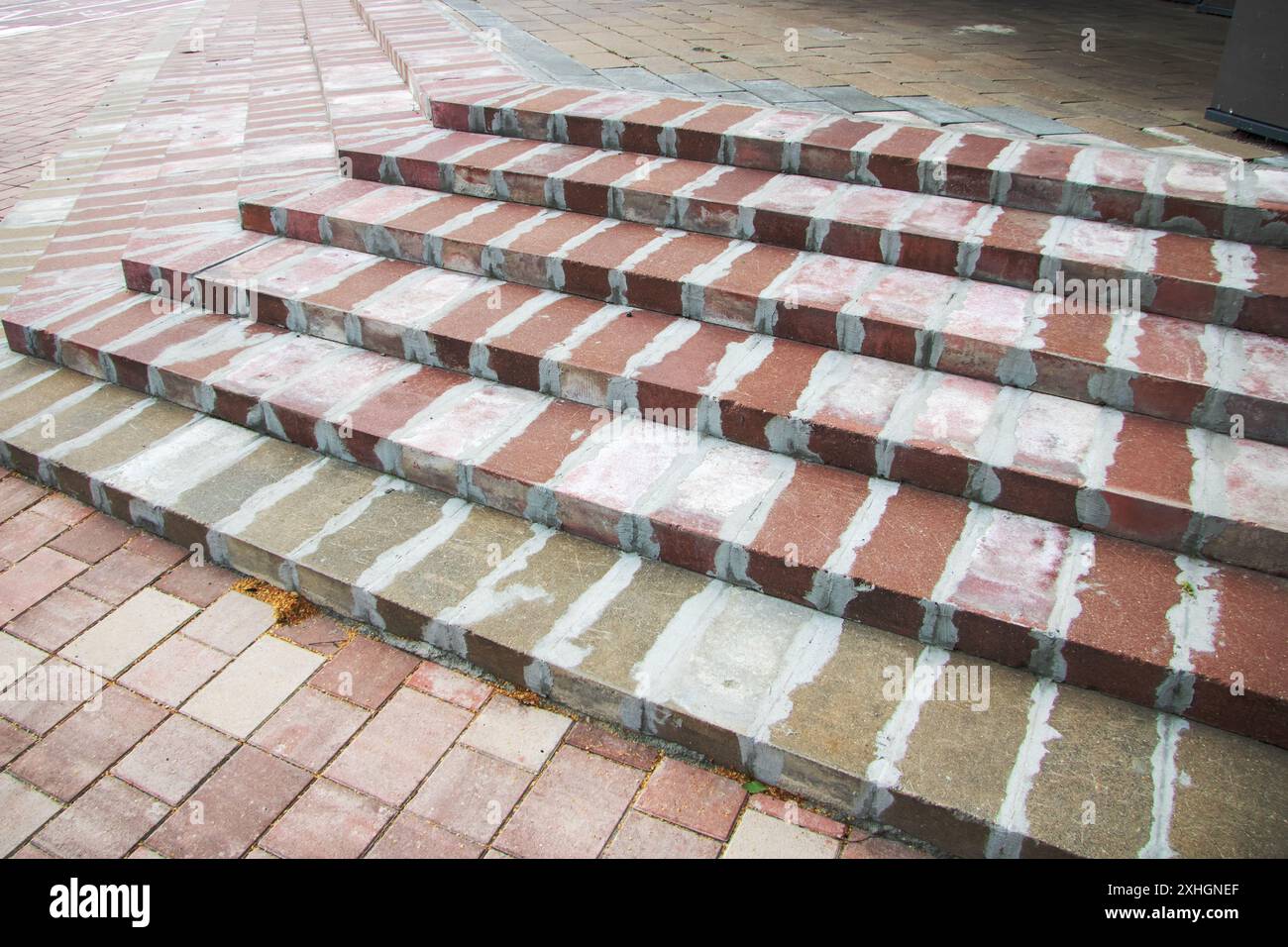 A set of stairs constructed using bricks and concrete Stock Photo - Alamy