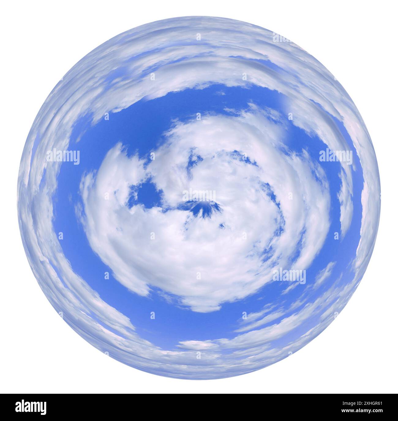 Creative concept photo of circular earth with clouds and blue sky Stock ...