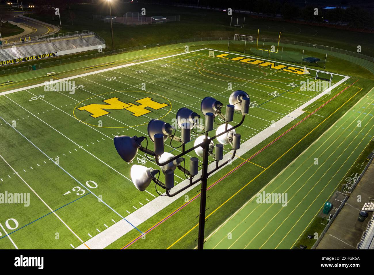 School football stadium lights hi-res stock photography and images - Alamy