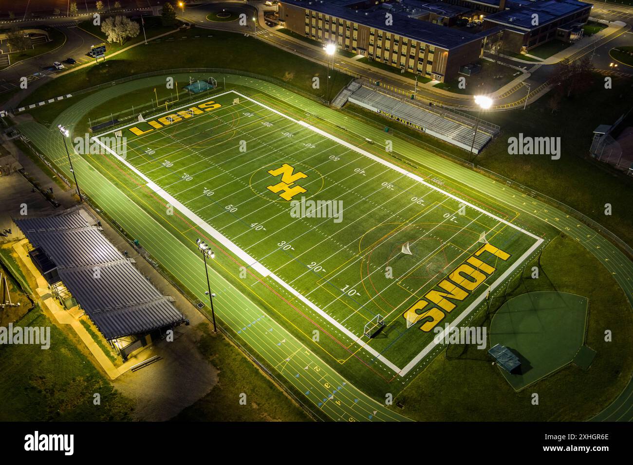 Aerial view stadium football night hi-res stock photography and images ...