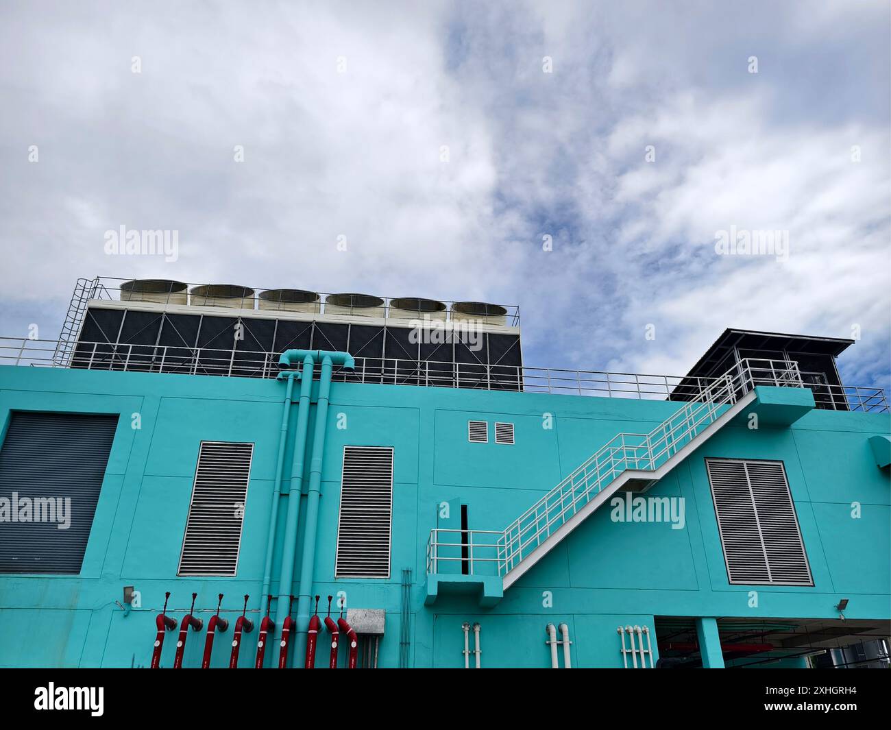 Header pipes valve zone and fire alarm control system at industrial ...