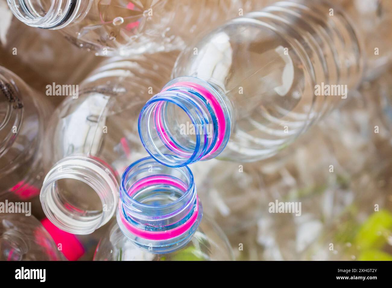 plastic bottles recycling background concept Stock Photo - Alamy