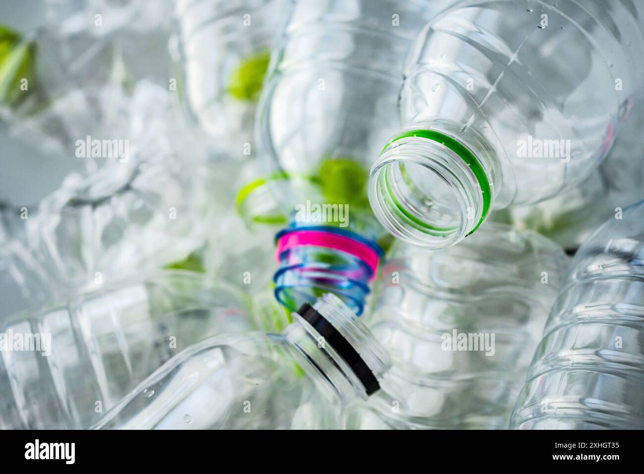 plastic bottles recycling background concept Stock Photo - Alamy