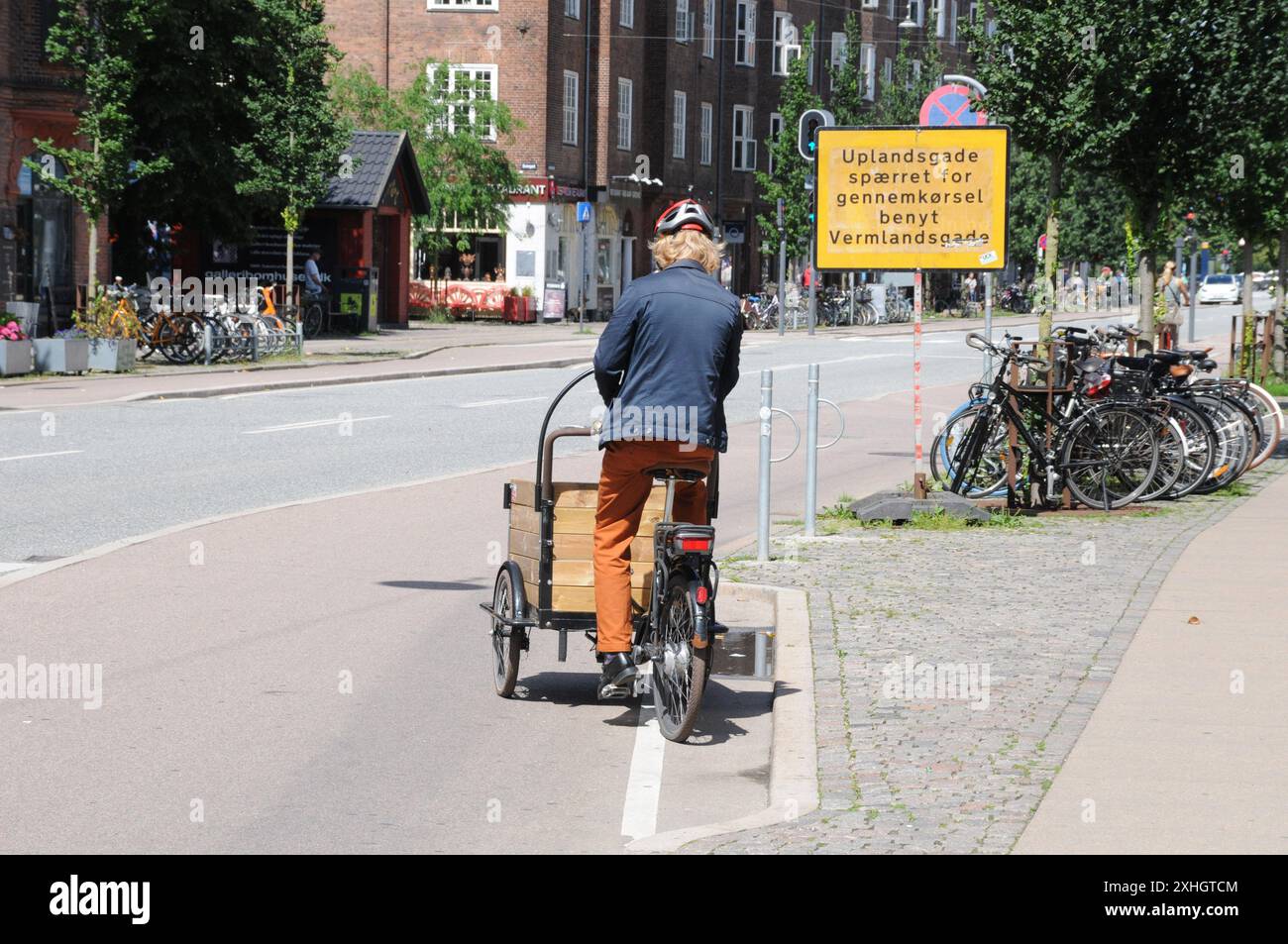 Copenhagen/ Denmark/14 July 2024/ Cargo bikes are very popular in ...