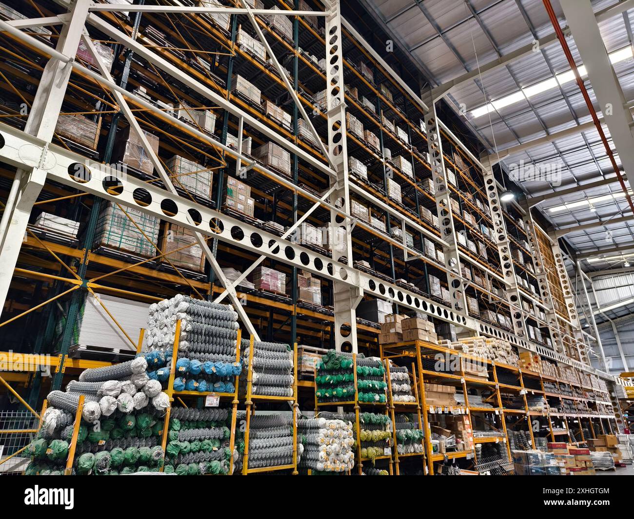 Warehouse with shelves and boxes in the shopping mall for retail Stock ...