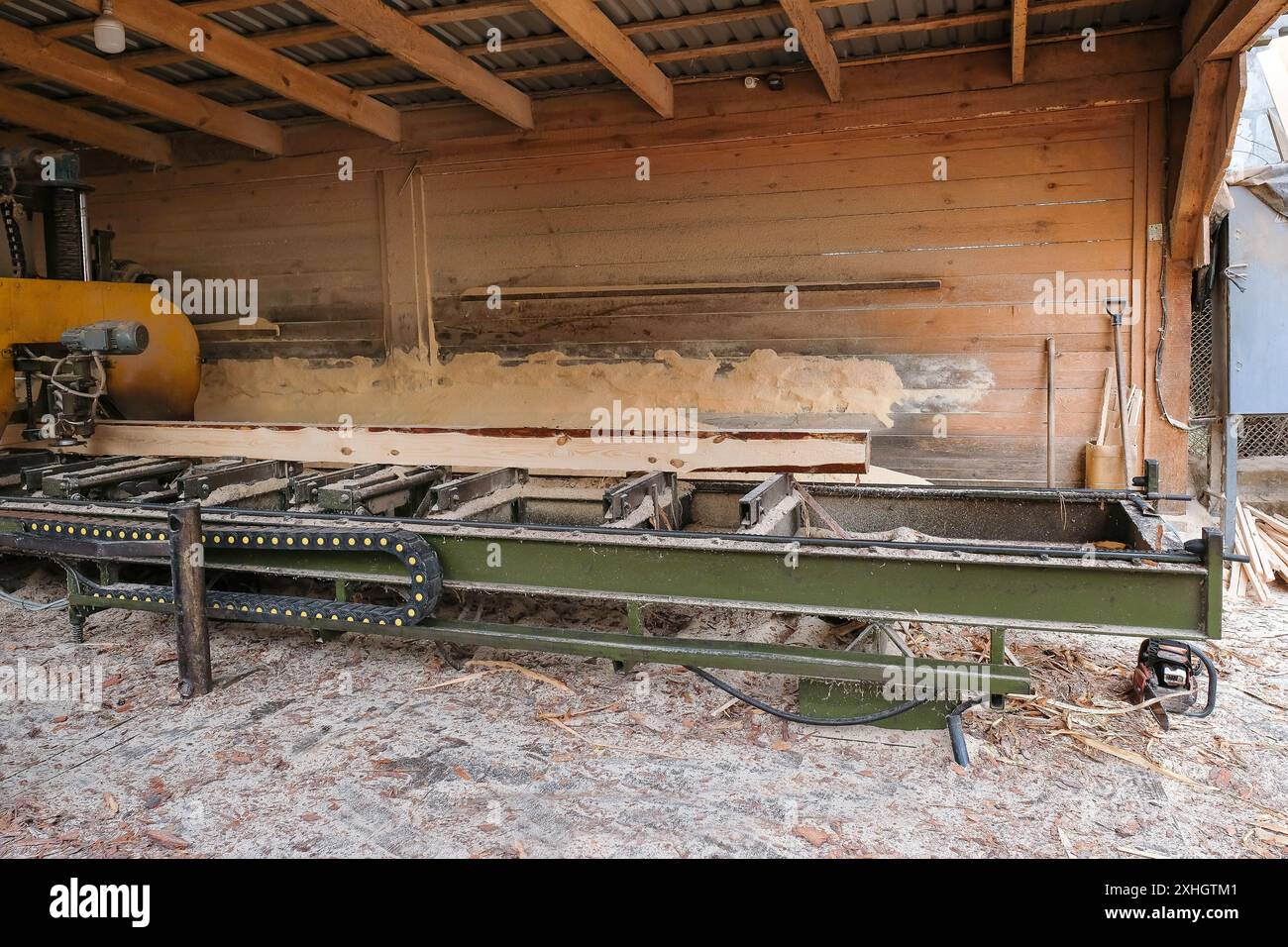 Equipment for processing and sawing wood at a sawmill. Timber industry ...