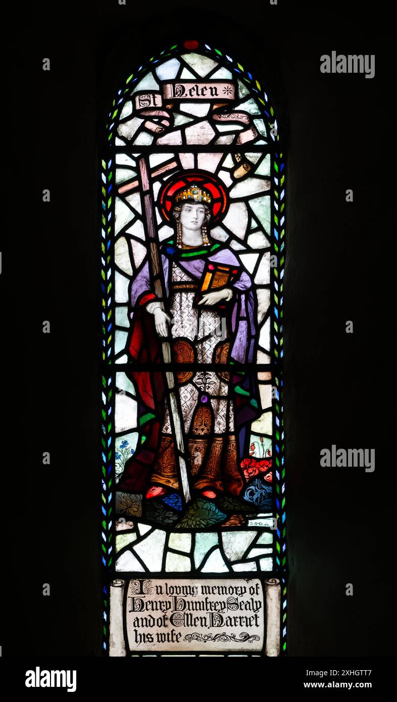 Stained glass window of Saint Helen by Stuart G Davis 1922, church of ...