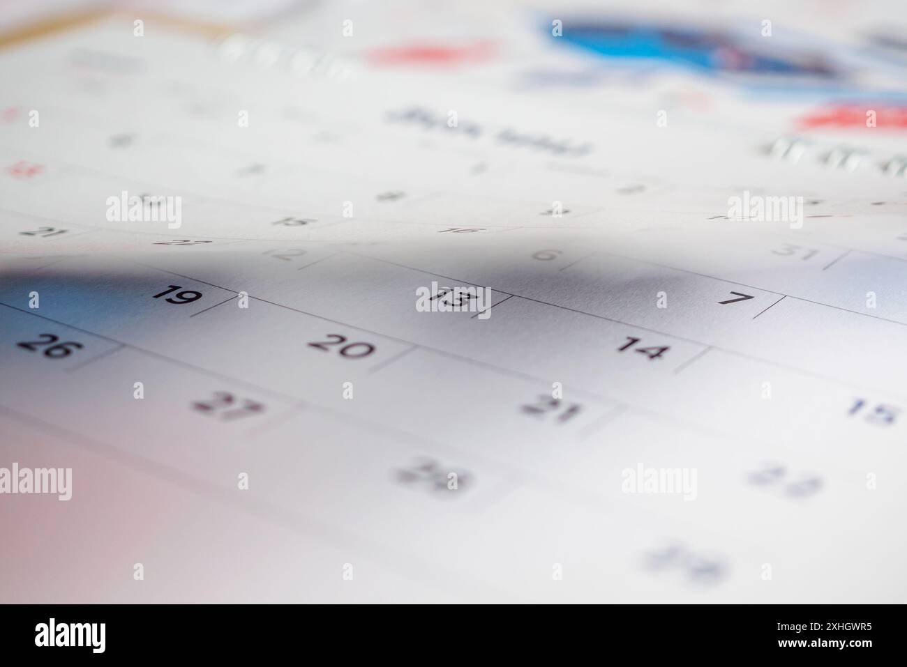 calendar page flipping sheet close up background Stock Photo - Alamy