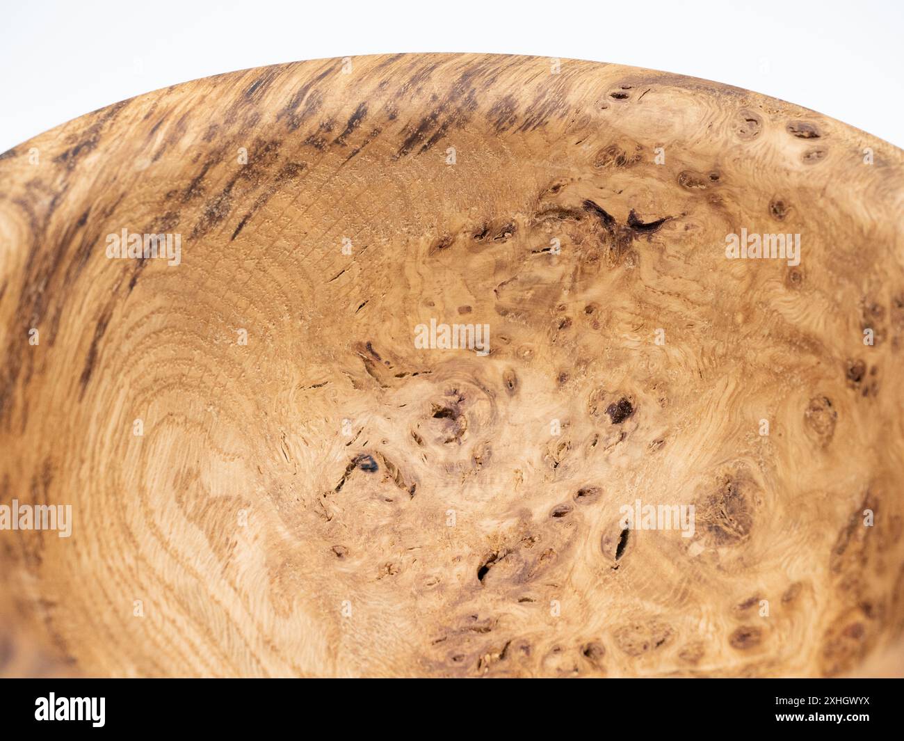 Handmade - Wood Turned Oak Burr / Burl Bowl or Dish Stock Photo - Alamy