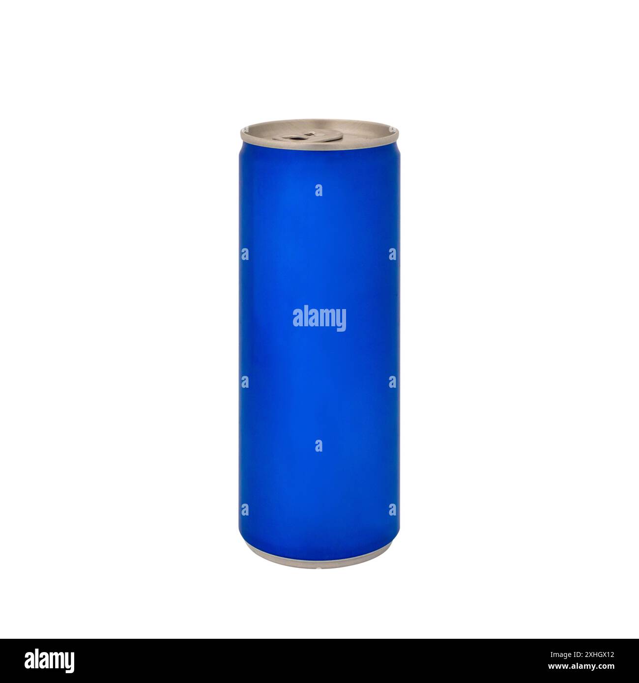 Aluminum blue color soft drink soda can isolated on white background ...