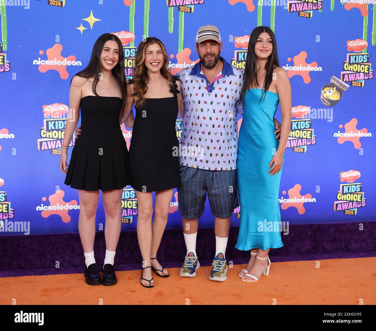 Adam Sandler and Family attend Nickelodeon Kids' Choice Awards 2024 at Barker Hangar on July 13 ...