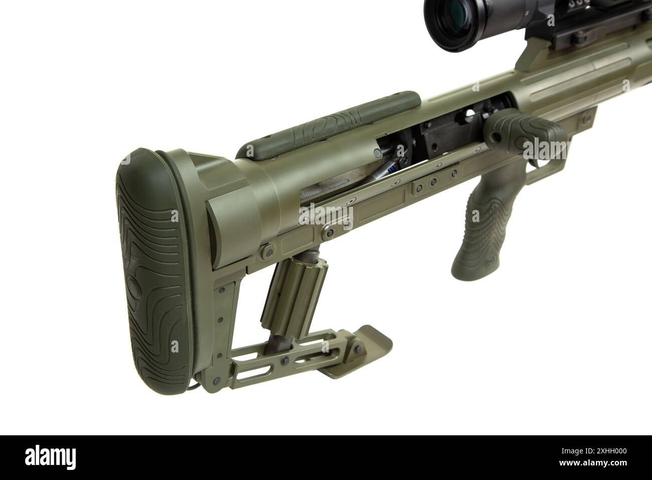 Large-caliber sniper rifle. Weapon for long-range shooting. Isolate on a white background Stock ...
