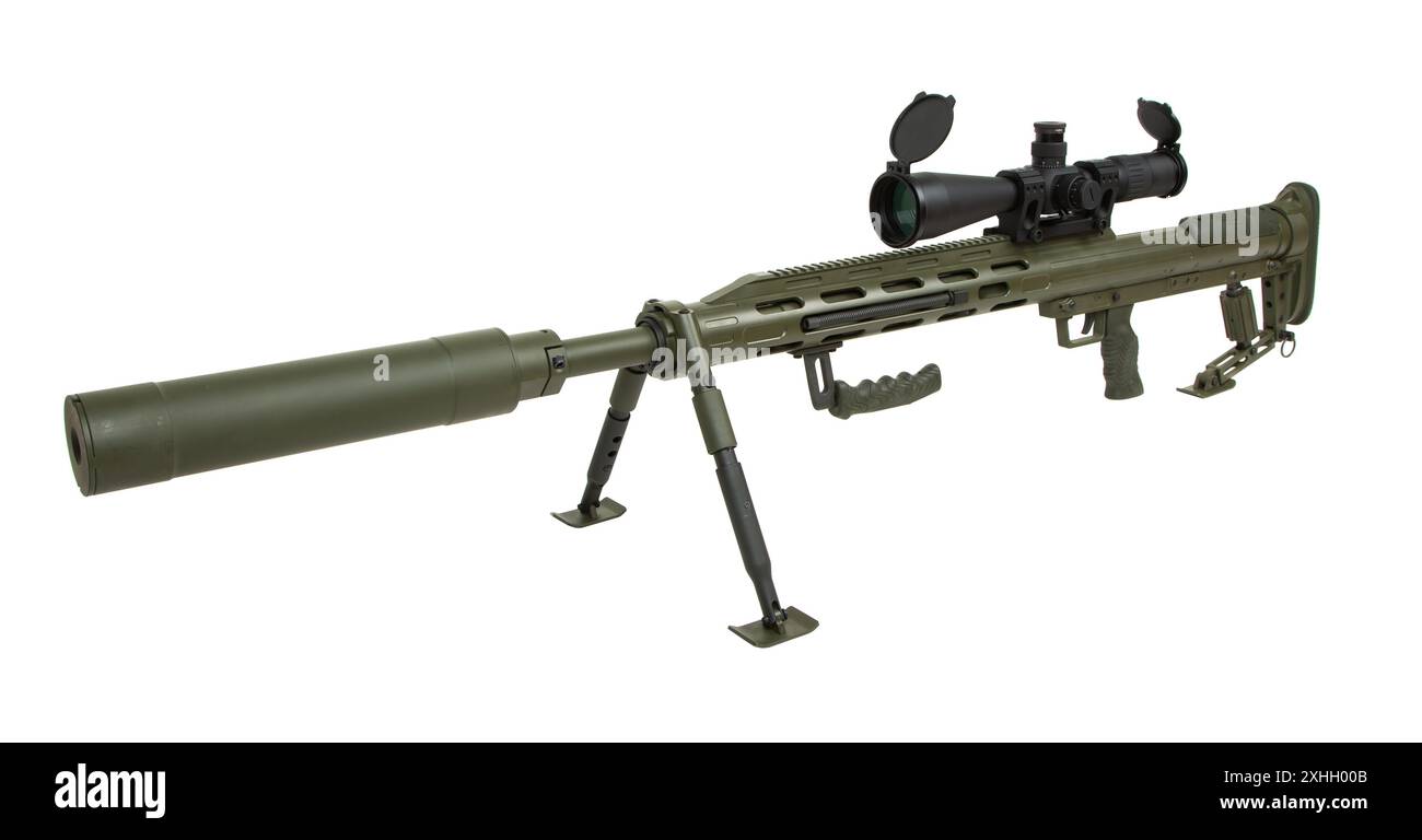 Large-caliber sniper rifle. Weapon for long-range shooting. Isolate on ...