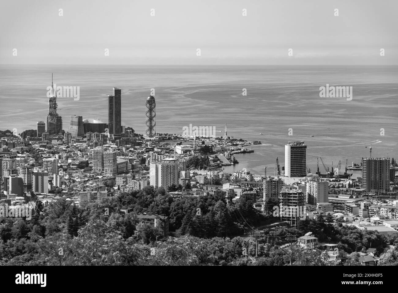 Batumi, Georgia - 13 JUNE 2024: Aerial view of the city of Batumi from ...